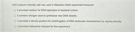 Solved Cscl Cesium Chloride ﻿salt Was Used In