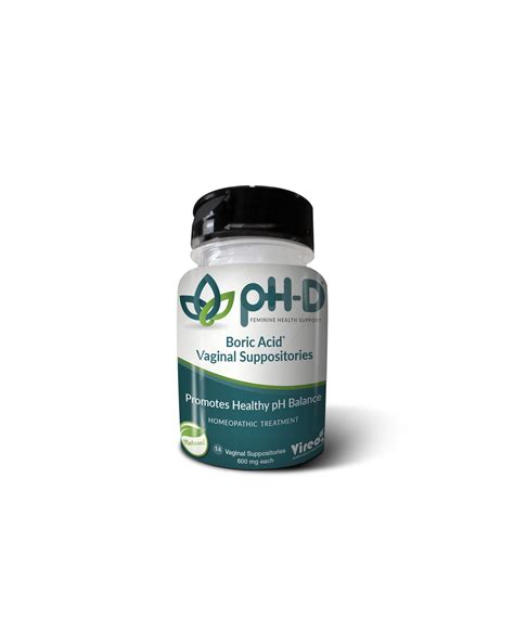 Ph D Feminine Health Support Boric Acid Vaginal Suppositories Bottle