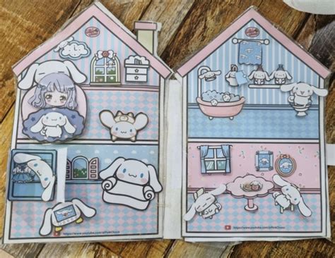 산리오 인형놀이 미니북 만들기 시나모롤 집 꾸미기 스쿼시 북 네이버 블로그