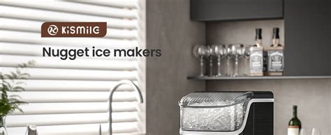 Kismile Nugget Ice Makers Countertop Portable Ice Maker Machine With Crushed Ice