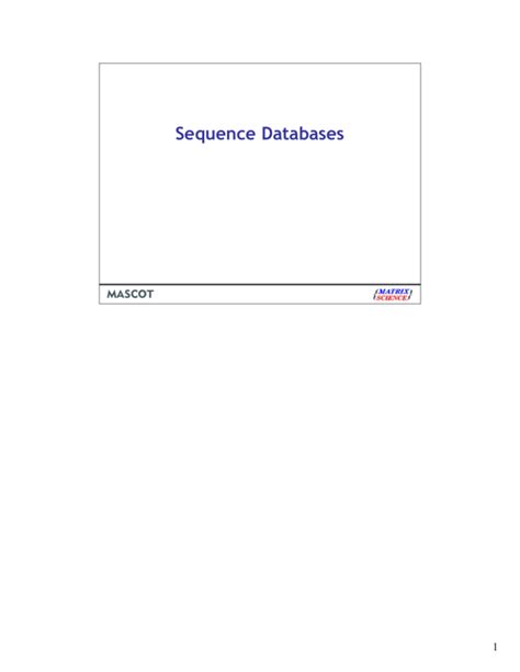 Sequence Databases