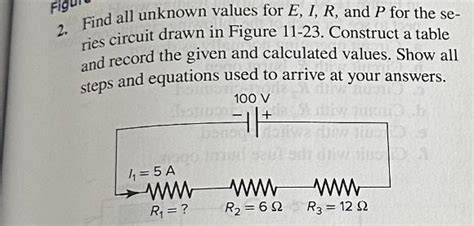 Solved Find All Unknown Values For E I R And P For The Chegg