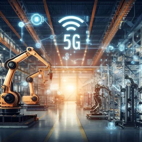 Industrial Robots Connected With 5g Stock Illustration Illustration