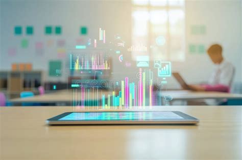 Data Analysis On Tablet Screen Generative Ai Stock Illustration Illustration Of Screen