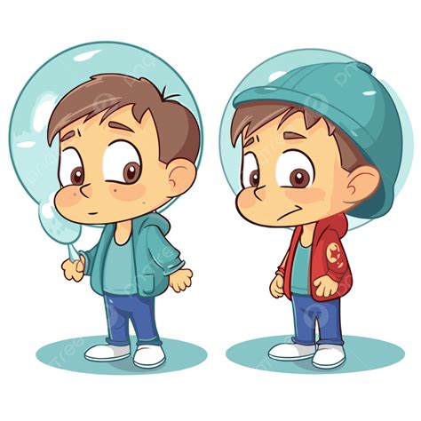 거품을 불고 두 만화 어린이 벡터 코프 클립 아트 만화 Png 일러스트 및 벡터 에 대한 무료 다운로드 Pngtree