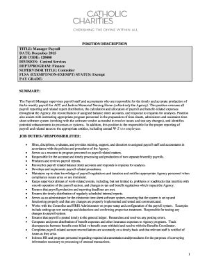 Fillable Online Ccthevine Job Decription Template Fax Email Print
