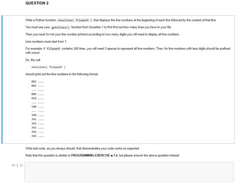 Solved QUESTION Write A Python Function Showlines Chegg Com