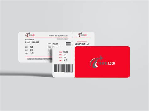 Free Boarding Pass Mockup Blugraphic