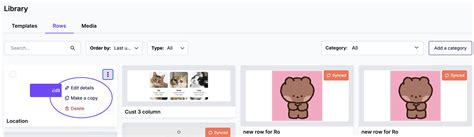 Managing Saved Rows Beefree Help Center