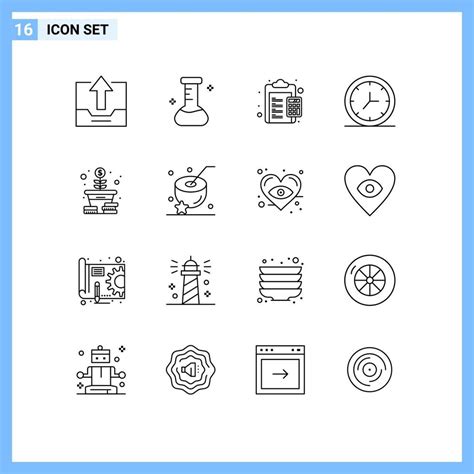 set of 16 vector outlines on grid for money wall calculate interior payable editable vector