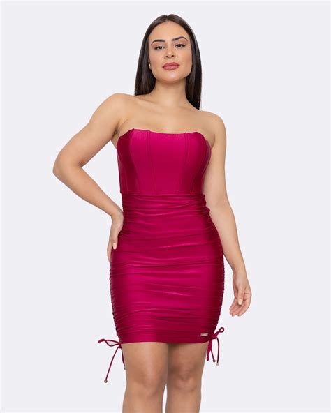 Vestido Limone Justo Tomara Que Caia Fucsia P