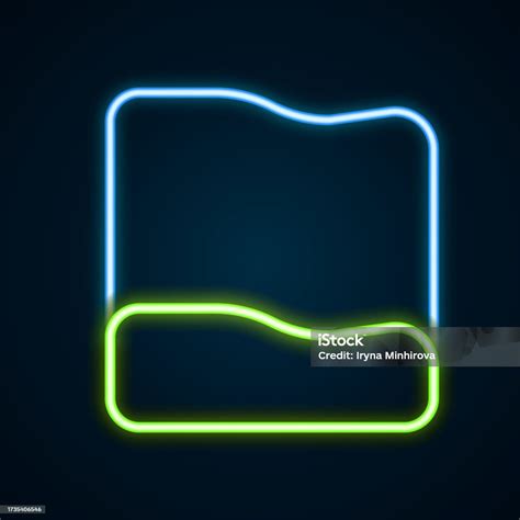 검은 색 배경에 고립 된 빛나는 네온 라인 직사각형 베개 아이콘 쿠션 기호 정형 외과 베개 다채로운 개요 개념 벡터 가정 생활에 대한 스톡 벡터 아트 및 기타 이미지