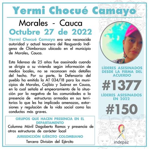 Van 150 Líderes Asesinados En Lo Corrido Del 2022 Indepaz Infobae
