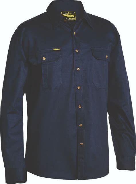 Bisley Mens Work Shirt Bs6433 Original Cotton Drill Long Sleeve