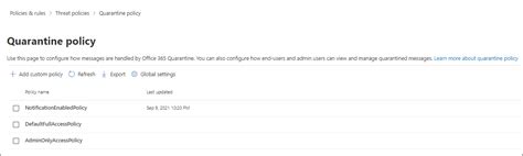 検疫ポリシー Microsoft Defender For Office 365 Microsoft Learn