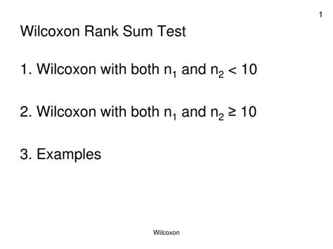 Ppt Wilcoxon Rank Sum Test Powerpoint Presentation Free Download Id 833959