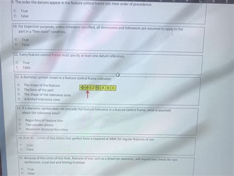 Solved 9 The Order The Datums Appear In The Feature Control