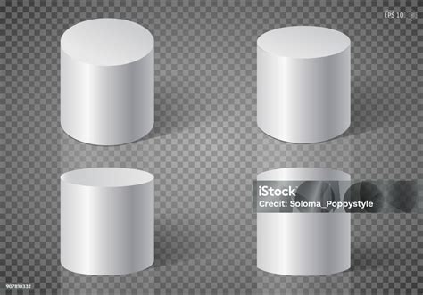 화이트 현실적인 실린더 절연입니다 3d 도형 벡터 집합 0명에 대한 스톡 벡터 아트 및 기타 이미지 0명 개체 그룹 기하