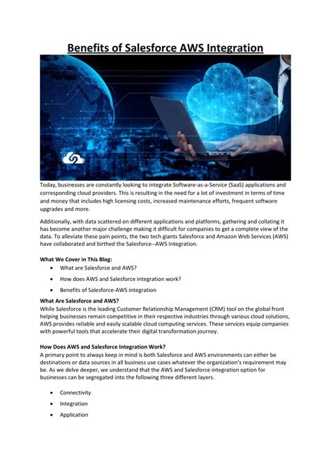 PPT Benefits Of Salesforce AWS Integration PowerPoint Presentation Free Download ID