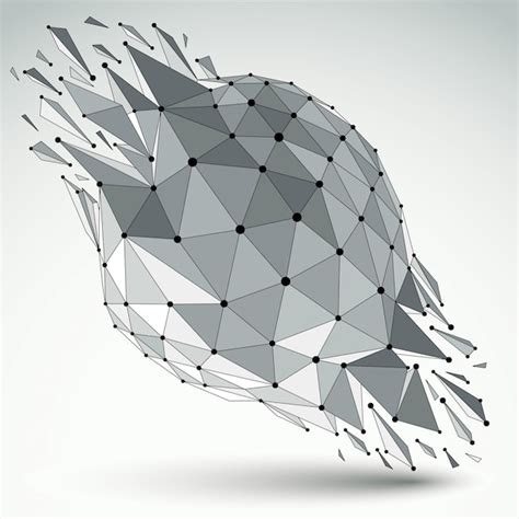 premium vector 3d vector digital wireframe object broken into