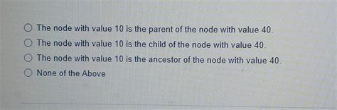 Solved Given The Depicted Tree Which Of The Following Best
