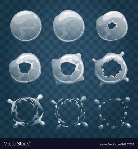 Bubble Sprite Animation Cartoon Bubbly Explosion Effect Process Vector Soap Ball Puff Bursting