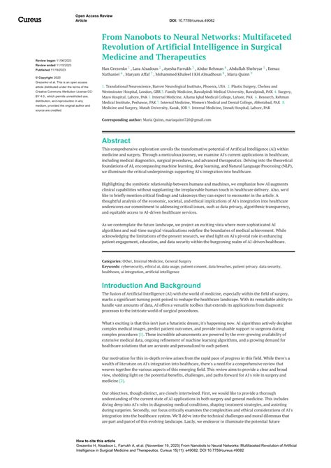 Pdf From Nanobots To Neural Networks Multifaceted Revolution Of Artificial Intelligence In