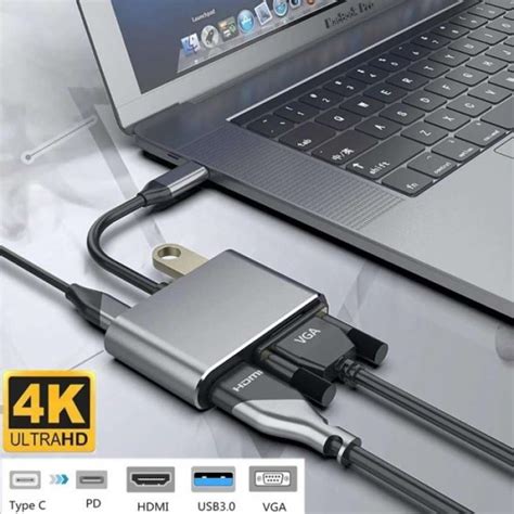 Promo Usb C To Hdmi Vga Usb3 0 Pd 4k Konverter 4in1 For Pc Laptop Diskon 23 Di Seller Lepimu