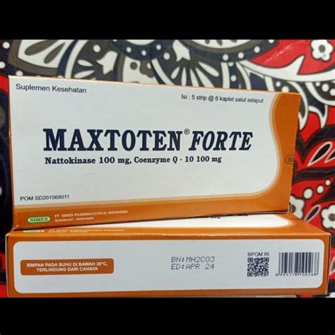 Jual Maxtoten Forte Coq10 100 Mg 6 Tablet Strip Coenzyme Co Q10 100