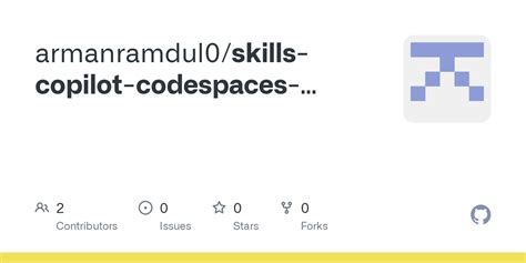 Github Armanramdul0skills Copilot Codespaces Vscode