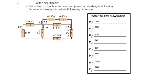 Solved For The Circuit Below A Determine How Much Power Chegg