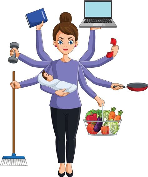 Illustration Of Multitasking Woman 47595894 Vector Art At Vecteezy
