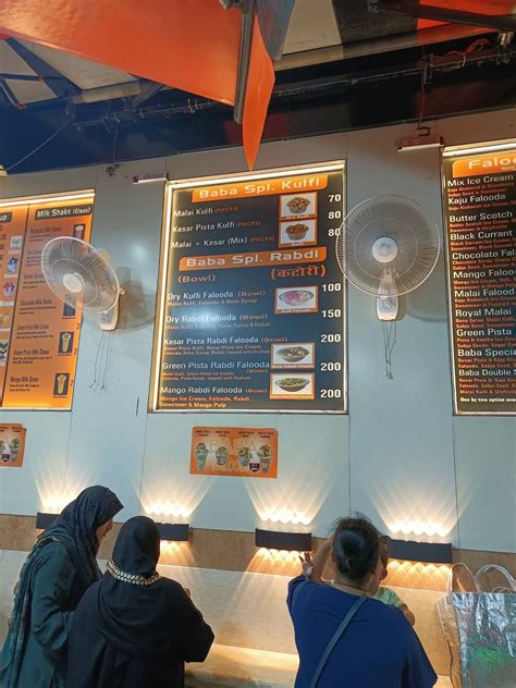 Menu At Baba Falooda Mumbai Shop No 8