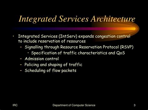 Ppt Ietf Integrated Services Model Architecture And Scheduling