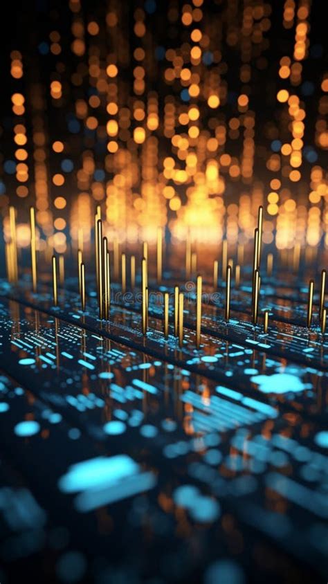 Binary Code And Data Storage Collide In A Futuristic 3d Rendering Of