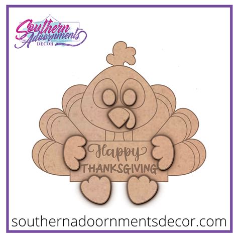 Cute Turkey Blank Southern Adoornments Decor