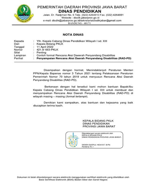 Pklk Nota Dinas Rad Pd Sign Pdf