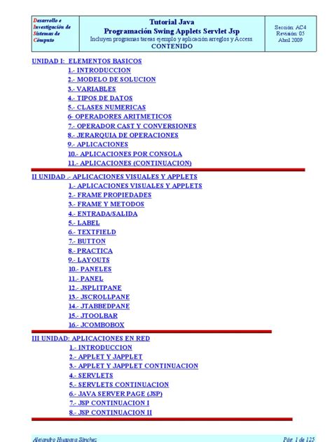 tutorial java pdf páginas del servidor java java lenguaje de