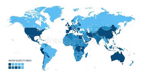 Global Water Scarcity Index World Map Stock Illustration Illustration