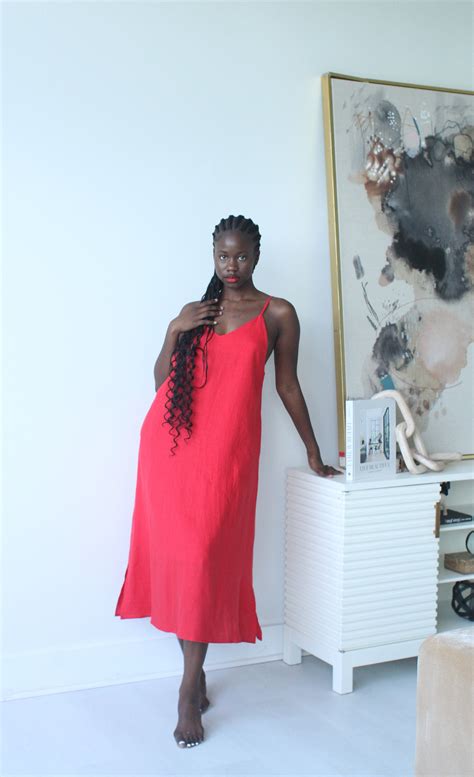 Red Linen Dress Etsy