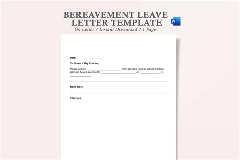Bereavement Letter Bereavement Leave Letter Bereavement Letter For Work Bereavement Excuse