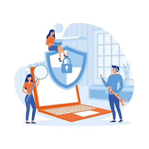 Premium Vector Personal Id Data File Protection Concept Flat Vector
