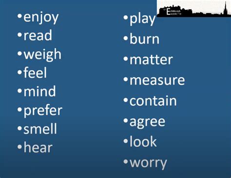 State And Action Verbs The Edinburgh Experience