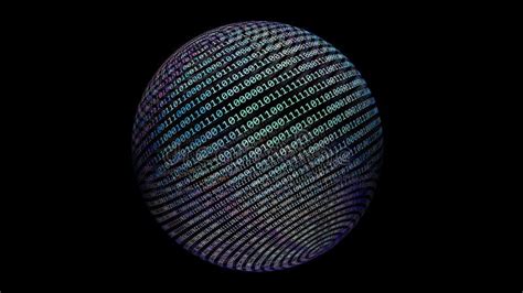 Binary Data On Rotating Sphere Concept 3d Illustration Stock Illustration Illustration Of