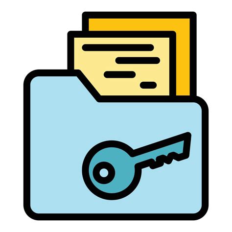 Cipher Folder Icon Color Outline Vector 15064289 Vector Art At Vecteezy