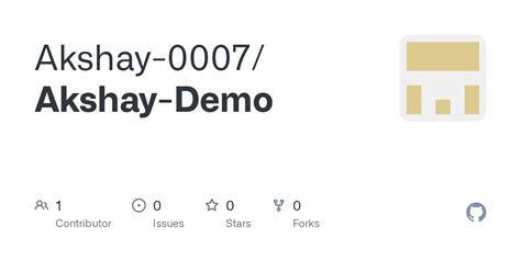 Github Akshay 0007akshay Demo