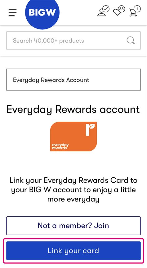 Linking Your Everyday Rewards Card Big W