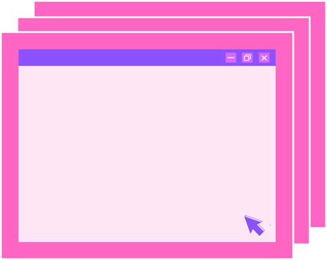 Pink Frame Computer Window User Interface For Text Blank Page Element