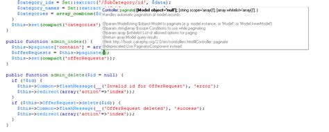 Cakephp What Is The Meaning Of First Param In Paginaterecipe