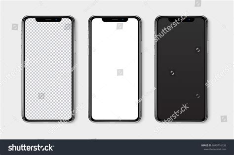현실적인 스마트폰 모형 휴대폰 블랭크 흰색 스톡 벡터로열티 프리 1840716139 Shutterstock